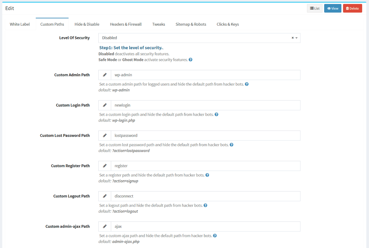 Whitelabel in WP Ghost